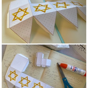 Blank Paper Craft Dreidel Hanukkah Gift Box Template-3d Model-holiday ...