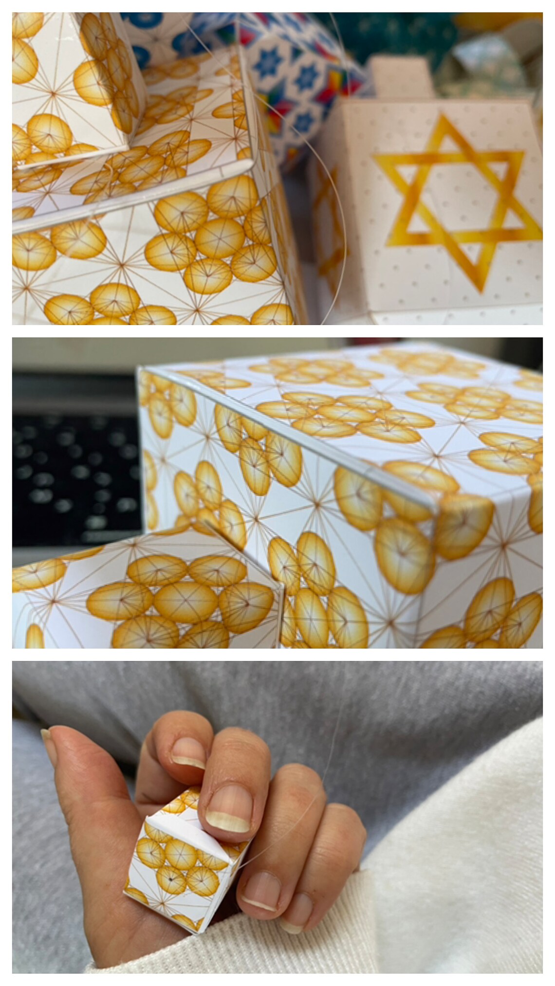 Dreidel Paper Craft Hanukkah Decorations-gold Metatron's - Etsy