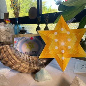 Star Décor Paper Template-3d David Stars Ornaments-craft Homemade ...