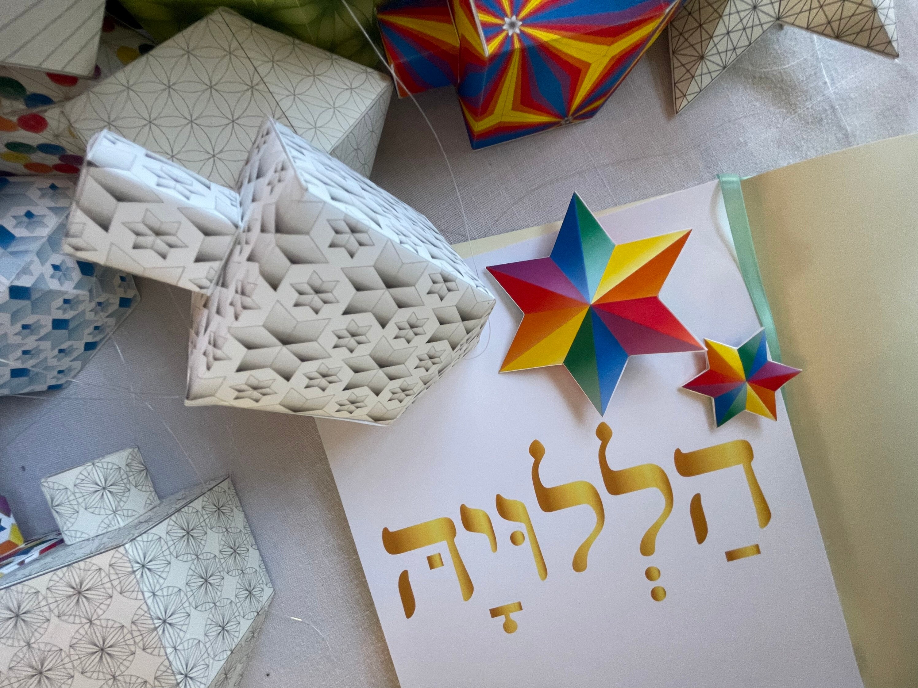 Stars of David Rainbow Set-3d Papercraft-hanukkah - Etsy