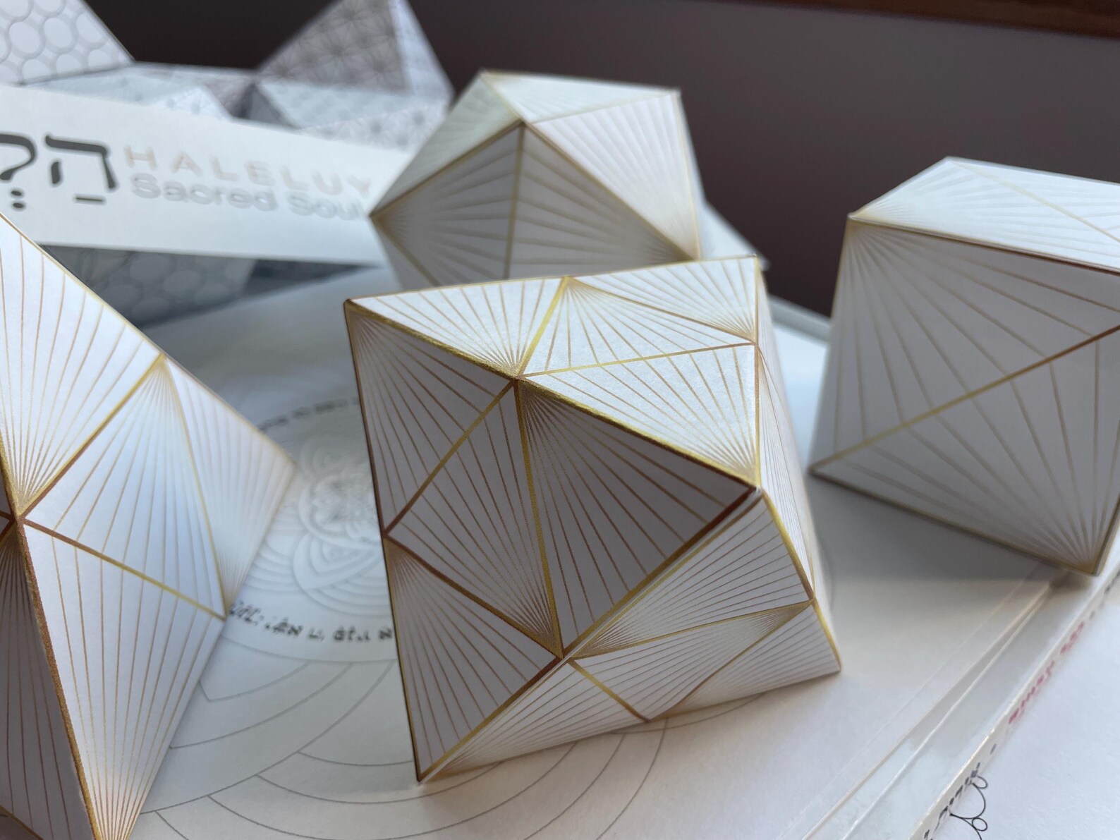 Gold Octahedron 3D Model Paper Craft Template-diy Home Décor Ideas ...