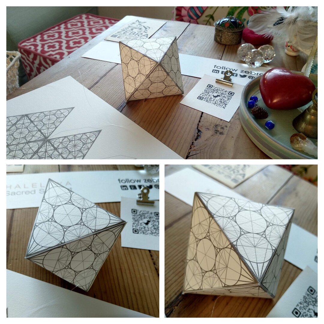 Octahedron 3D Papercraft Fruit of Life-template Pdf-platonic Solids ...