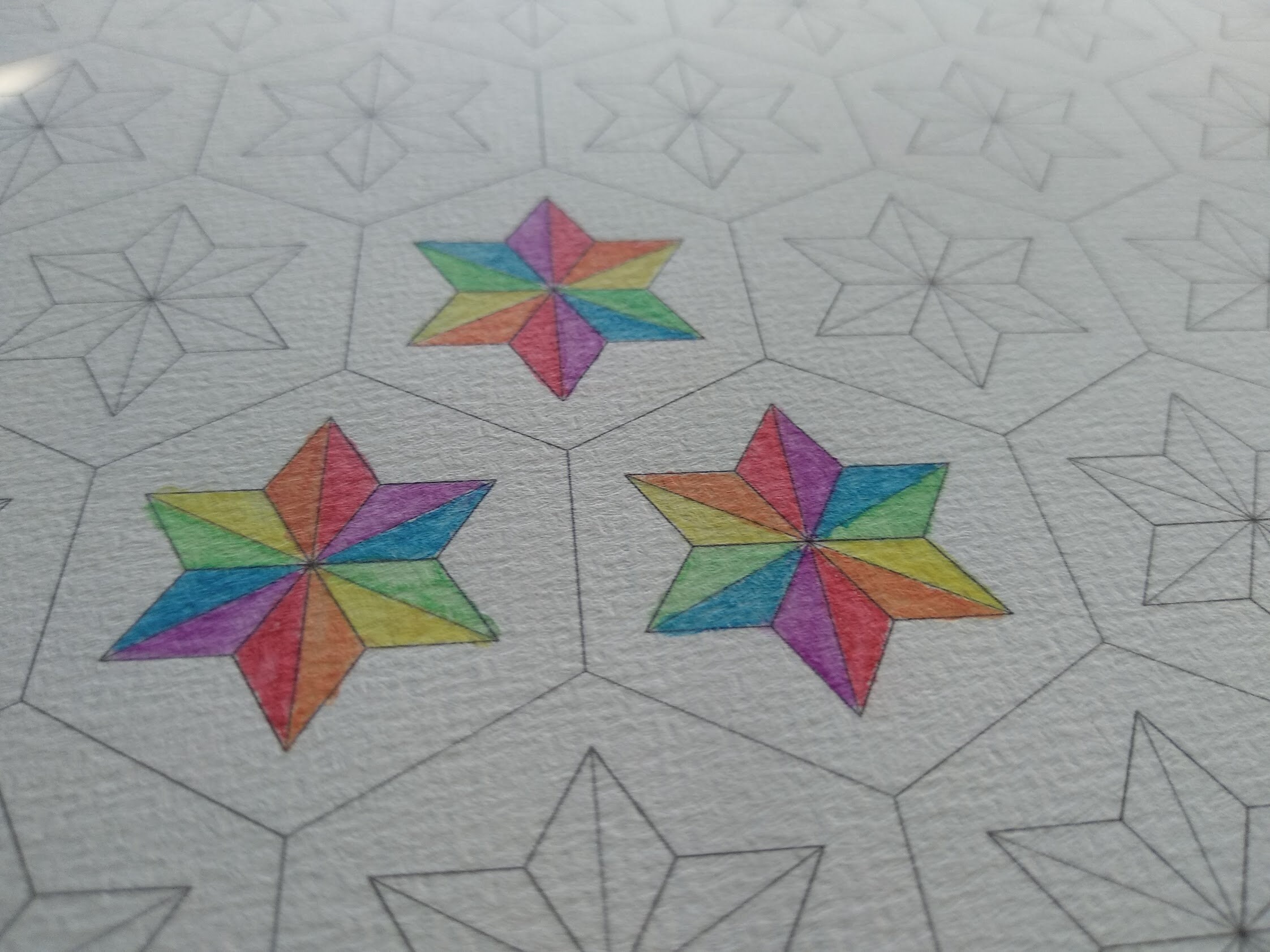 Stars Pattern Coloring Page Sheet-color Geometric Shapes Patterned ...