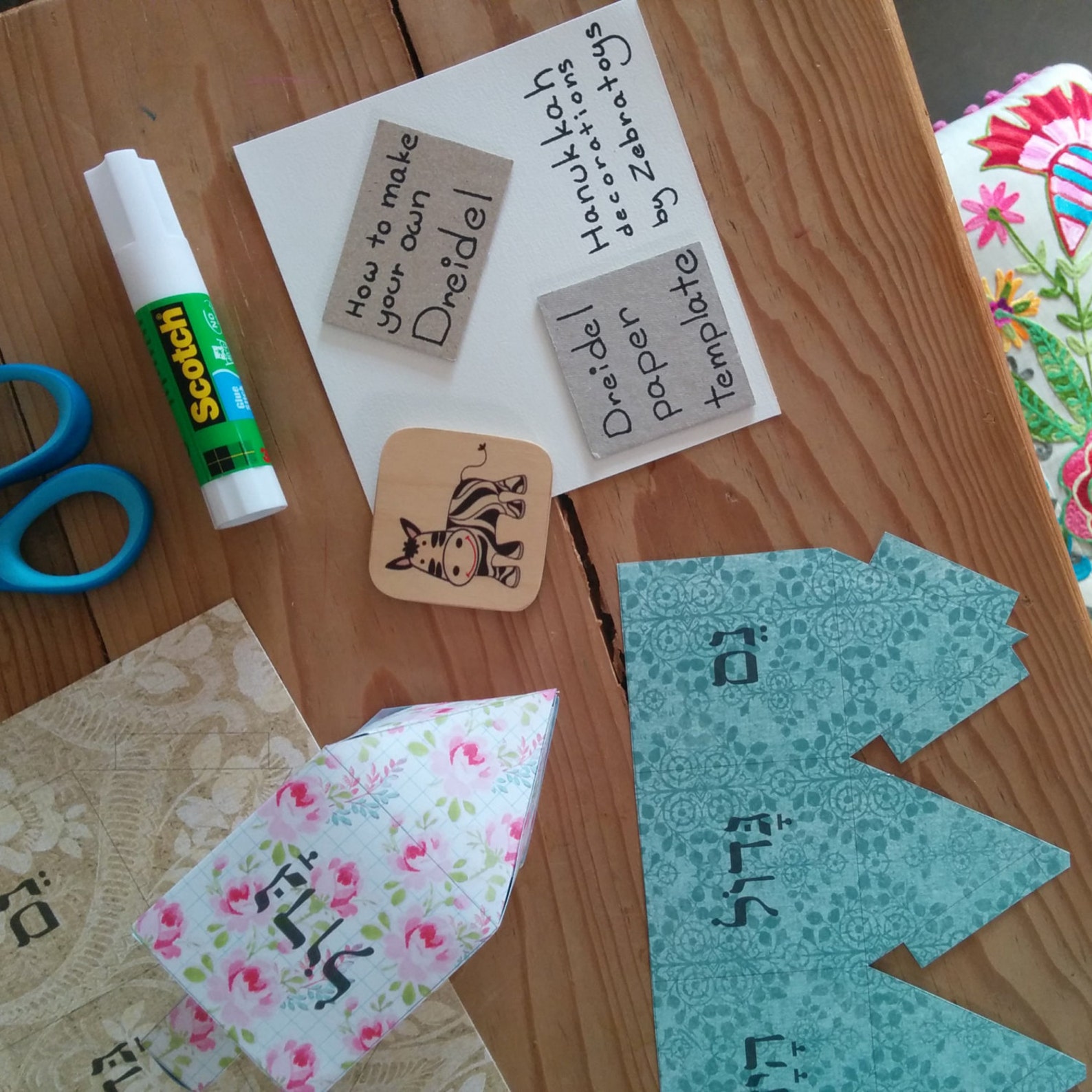 Dreidel Papercraft Template-hanukkah Decorations-printable-hanukkah ...