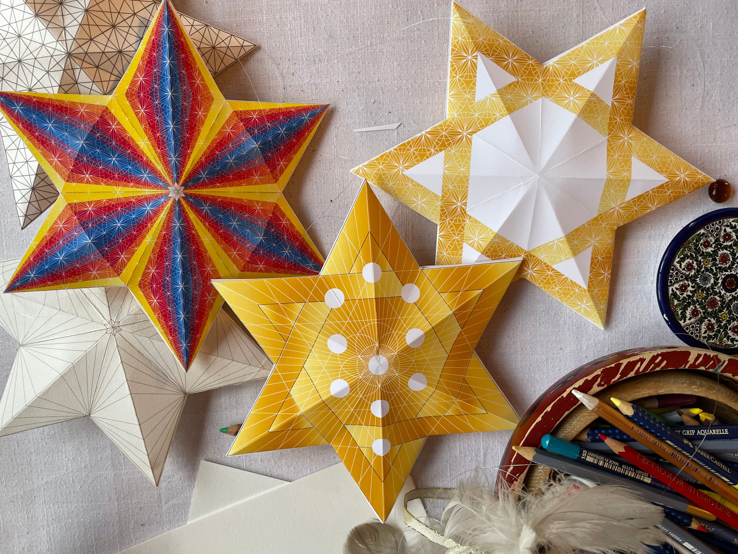Star Décor Paper Template-3d David Stars Ornaments-craft - Etsy