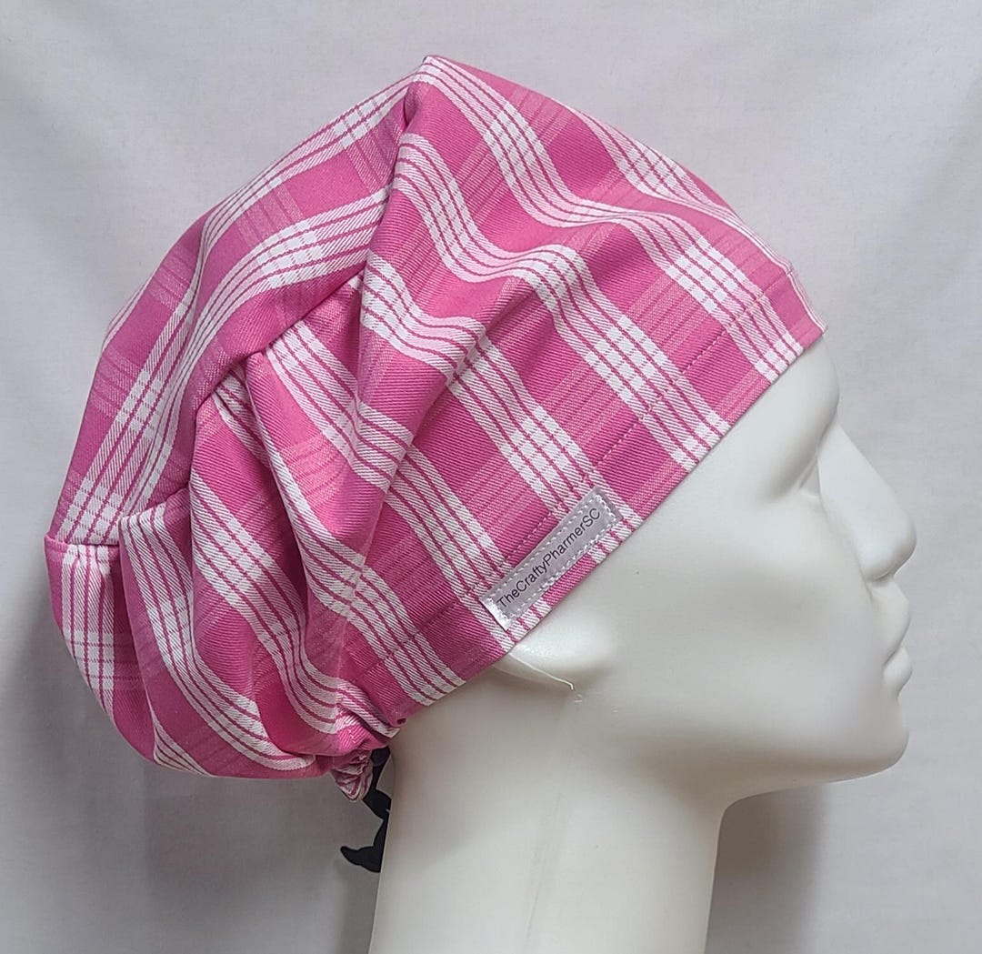 Scrub Hats EURO RTS - Handmade - Palaka Hawaiian Plaid Pink - Etsy