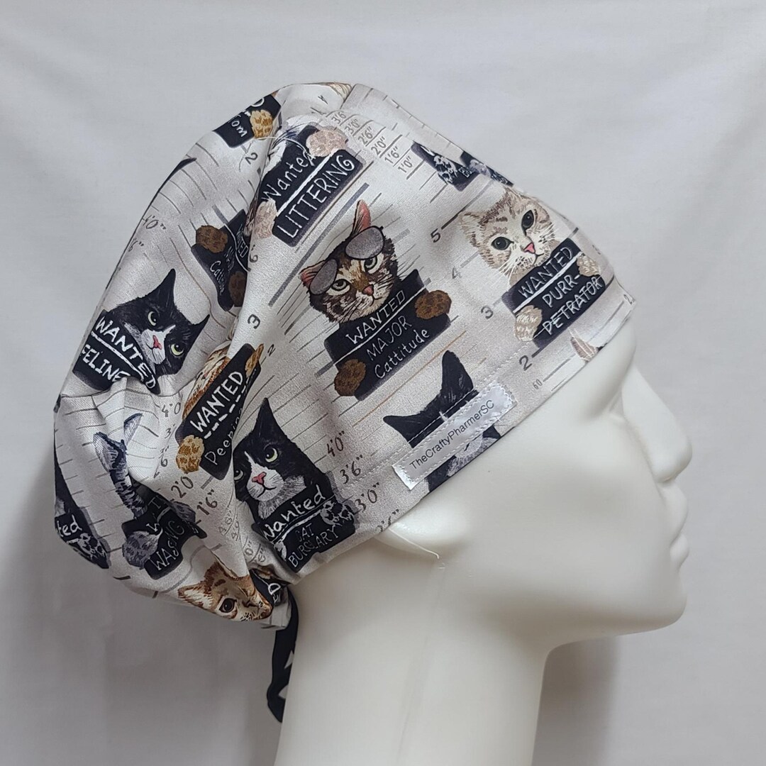 Scrub Hats - Handmade to Order - Cat Mugshots - Etsy