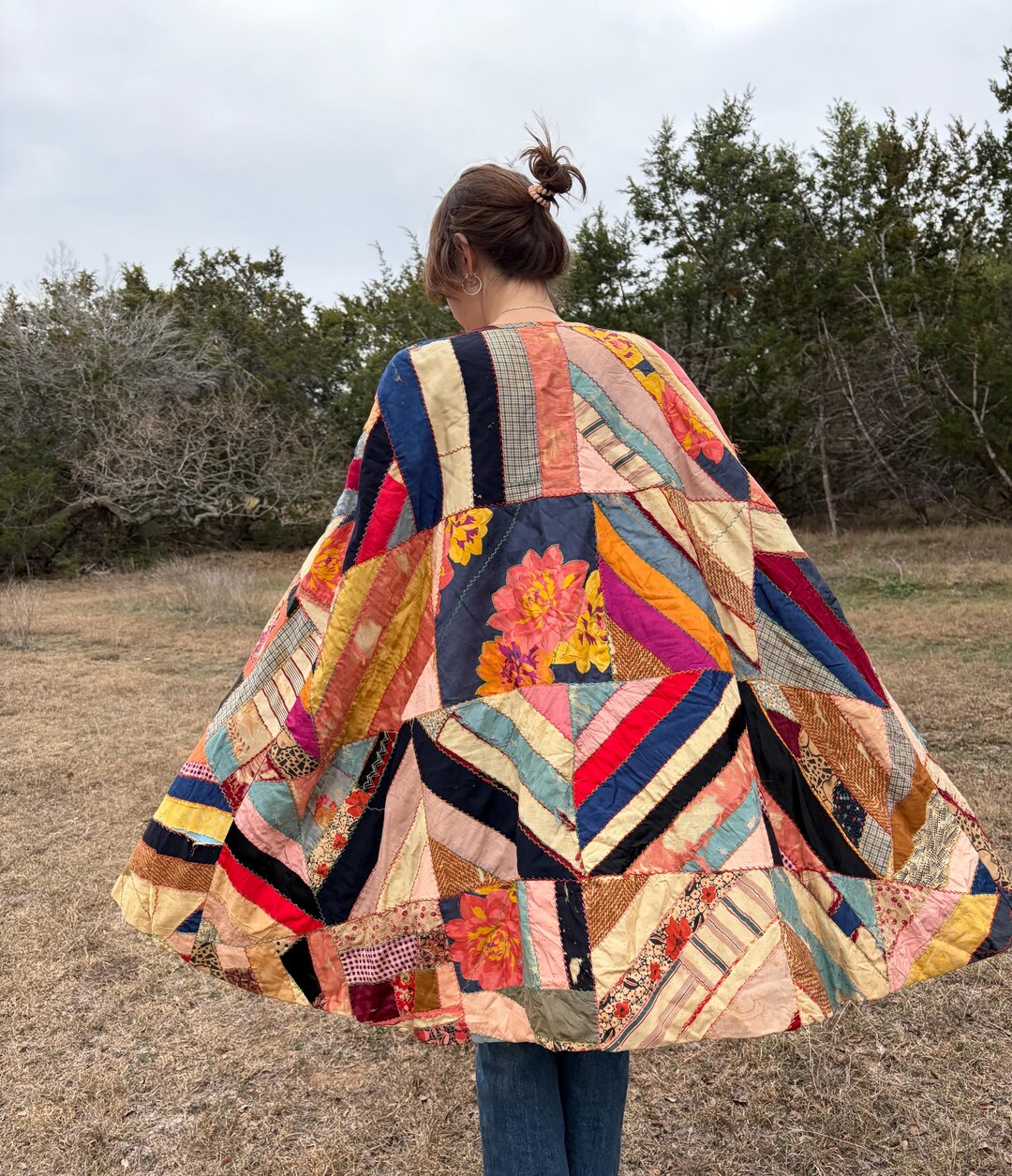 Antique Crazy Quilt Cape 1920s 1930s Wearable Art Folk Art - Etsy