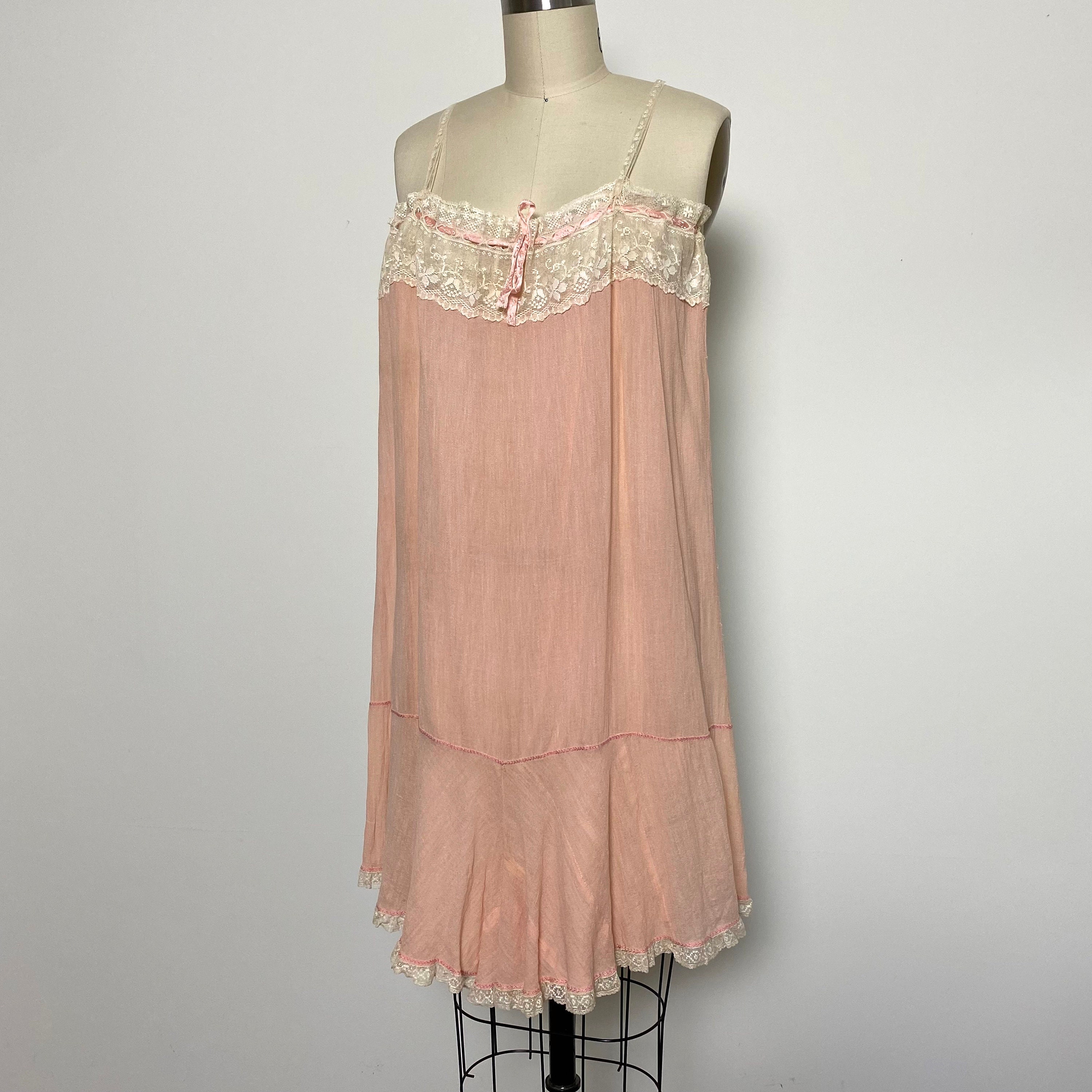 1920s Step In 20s Teddy Lingerie Romper Chemise Negligee Peach | Etsy
