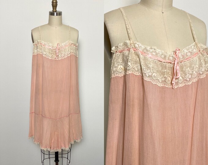 1920s Step in 20s Teddy Lingerie Romper Chemise Negligee Peach - Etsy