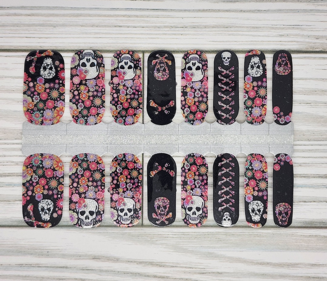 Skulls Nail Polish Wraps, Nail Polish Stickers, Nail Strips, Nail ...