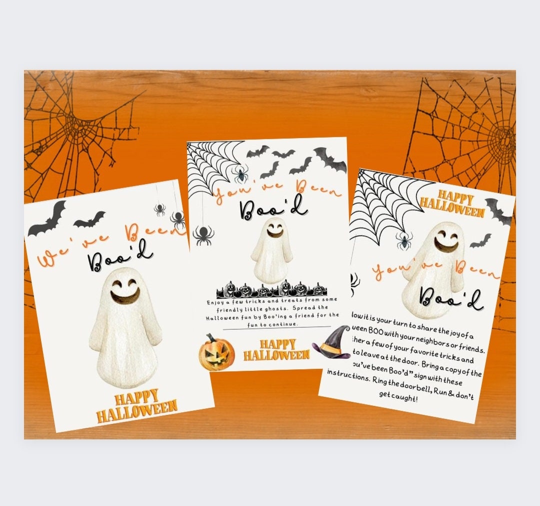 You've Been Boo'd Printable: Halloween Treat Card (instant Download) - Etsy