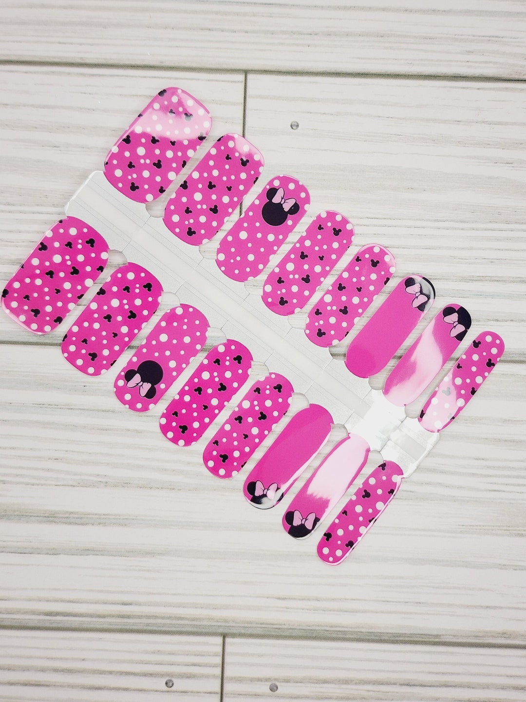 Pink Minnie Nail Wraps, 100% Nail Polish Stickers, Nail Polish Strips ...