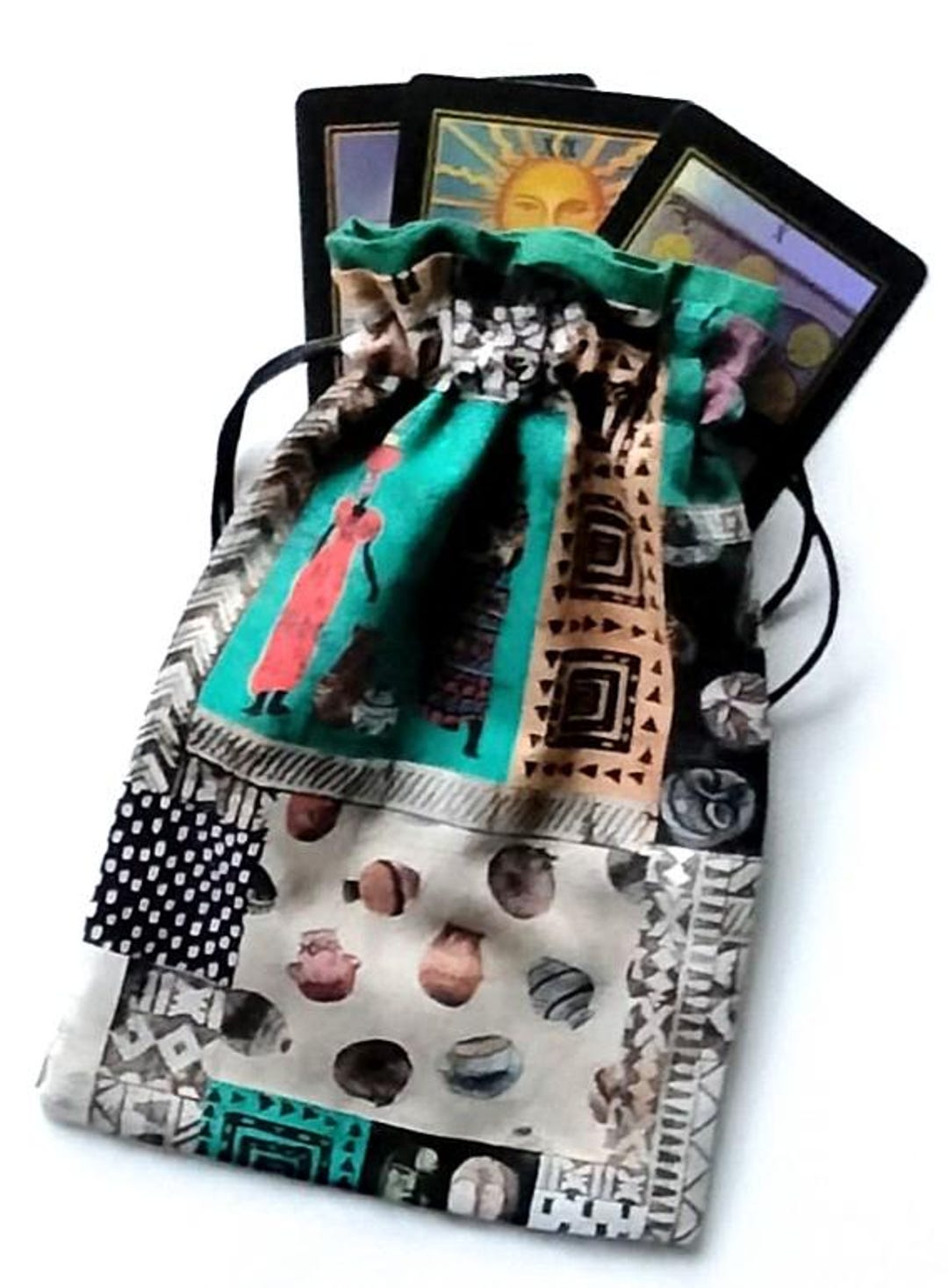 Tarot Bag, African Print Tarot Bag, Tarot Card Pouch, Drawstring Pouch ...