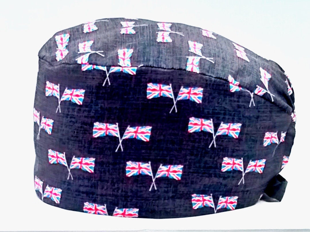Scrub Cap, Union Jack Flag Scrub Cap, British Flag Print Scrub Cap ...