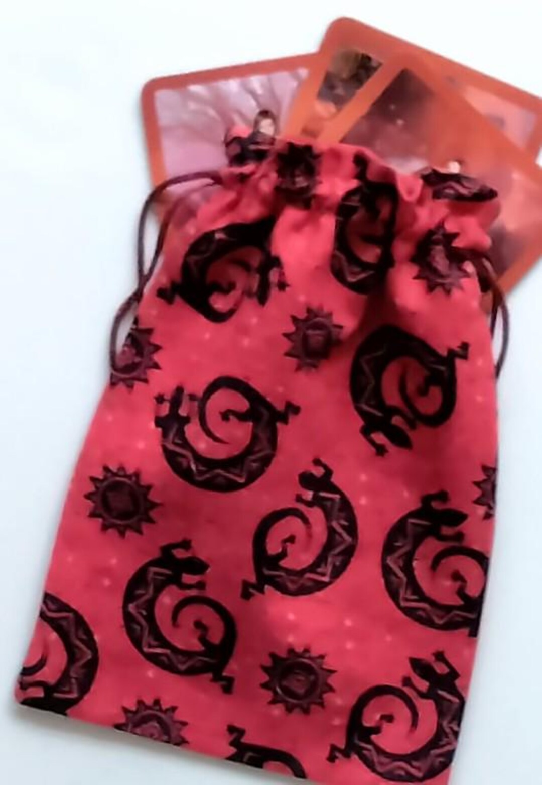 Tarot Bag, Kokopelli Print Tarot Bag, Tarot Pouch, Tarot Drawstring ...