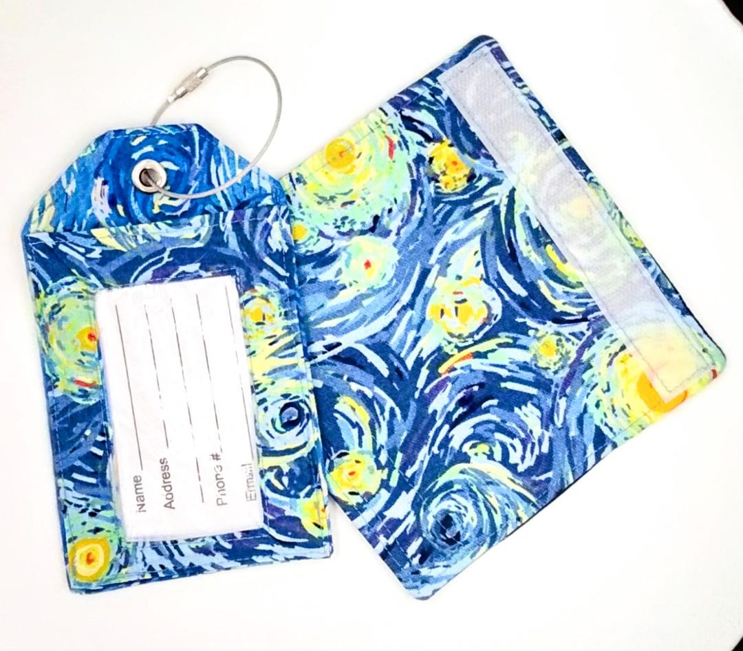 Luggage Tag, Starry Night Inspired Print Luggage Tag With Luggage ...