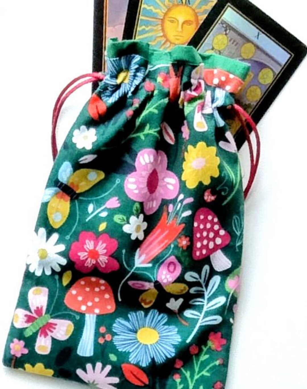 Tarot Bag, Floral Tarot Bag, Tarot Pouch, Tarot Drawstring Pouch ...