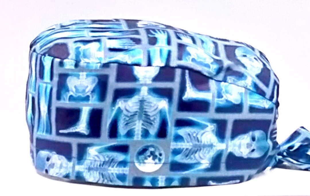 Scrub Cap, X-ray Skeleton Print Scrub Cap, Radiologist Scrub Cap ...