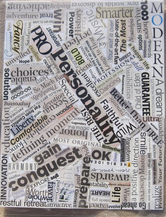 Items similar to Positively Personal laminated collage on Etsy