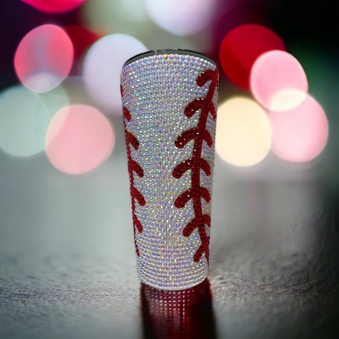 Baseball Bling my Heart is on That Field Baseball Rhinestone Tumbler ...