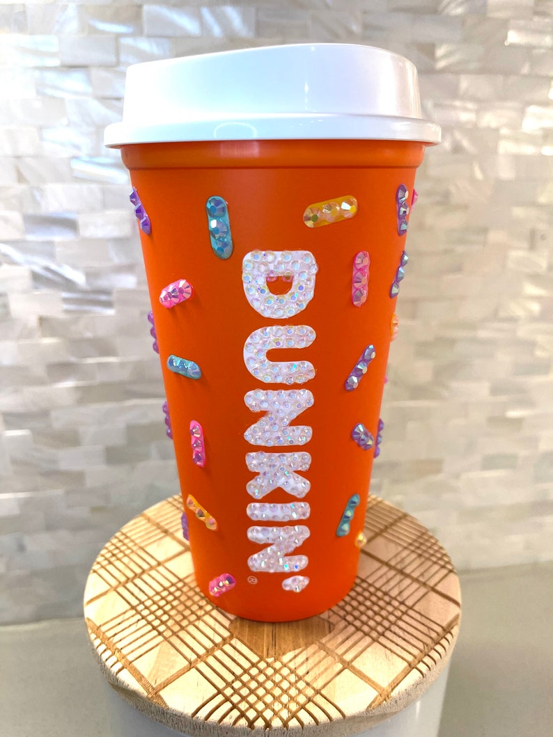 Bling Dunkin Donuts Starbucks 16 Oz Reusable Cup - Etsy
