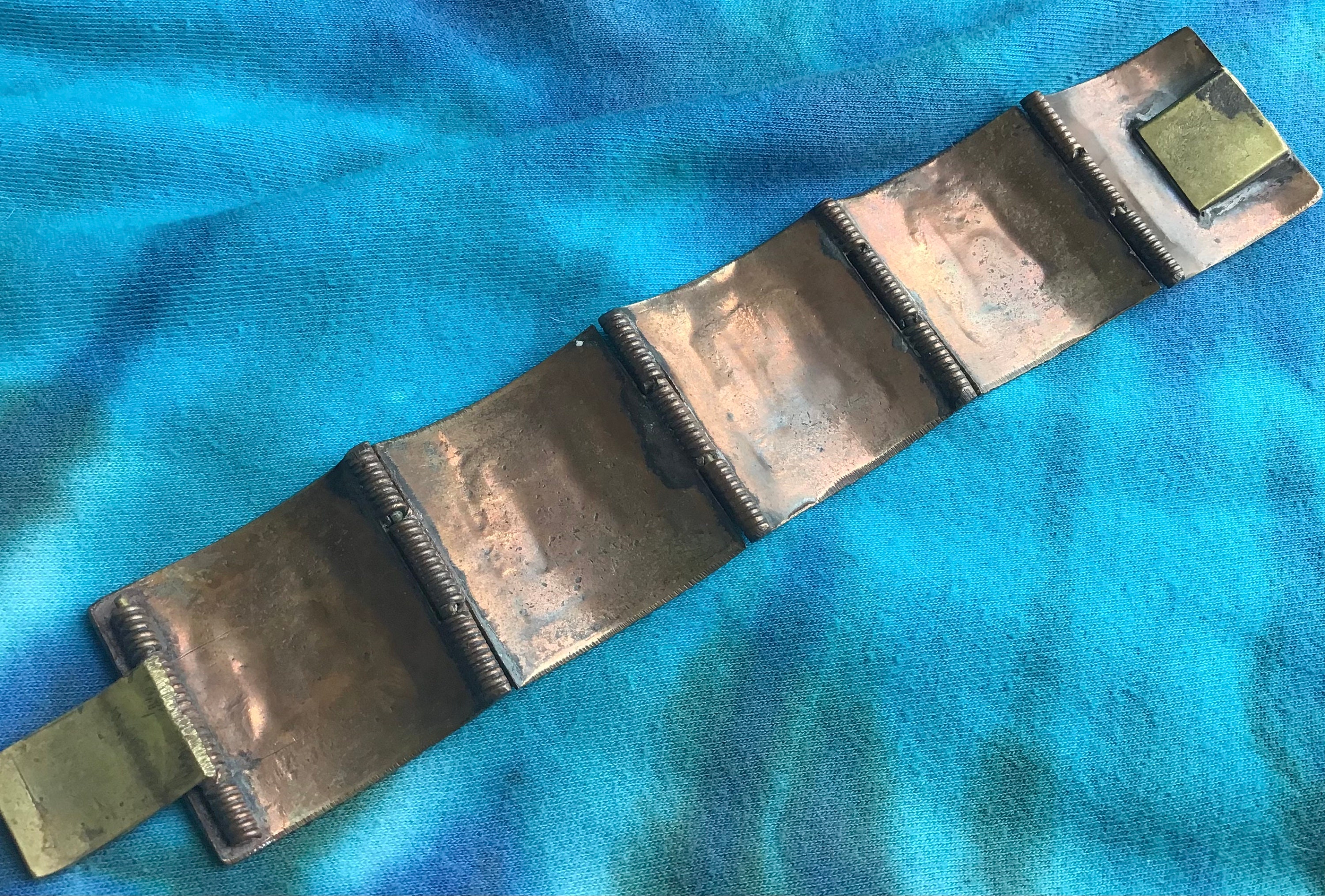 Vintage Copper Aztec Faces Masks Mexico Mixed Metal Bracelet Brass - Etsy