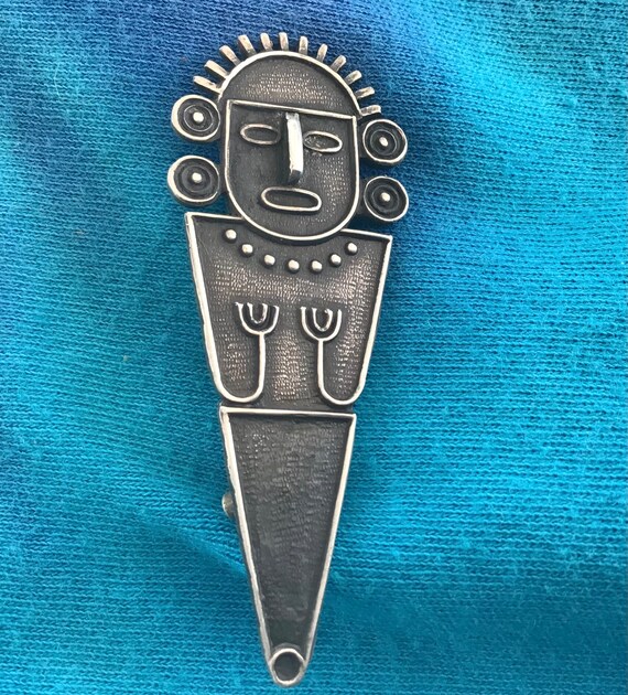 Vintage Tribal Figure Peru Ecuador Colombia Silver Tu… - Gem