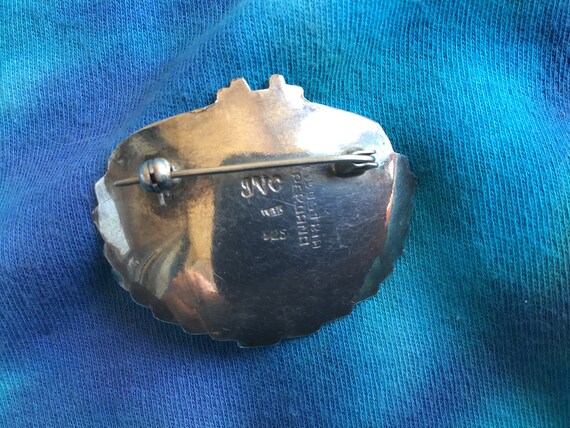 Vintage Peru 18K Gold & Sterling Bird Pin Brooch - Gem