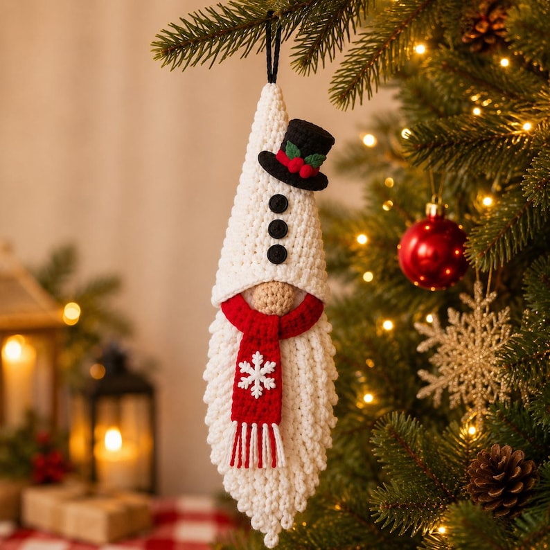 Crochet Christmas Gnome Door Hanger Pattern PDF, Amigurumi Santa ...