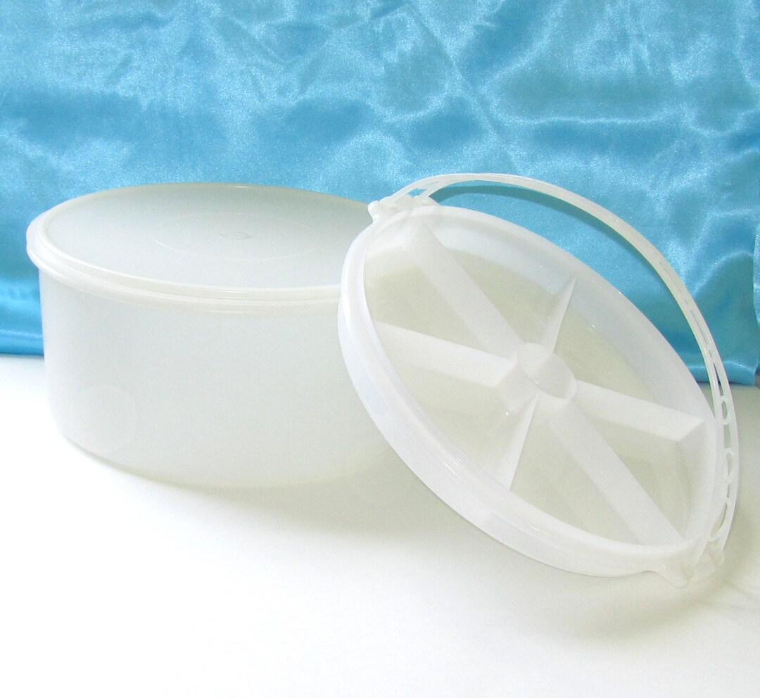 Tupperware 1960s Two Piece Party Tray Cake Holder Storage Multiple Use ...