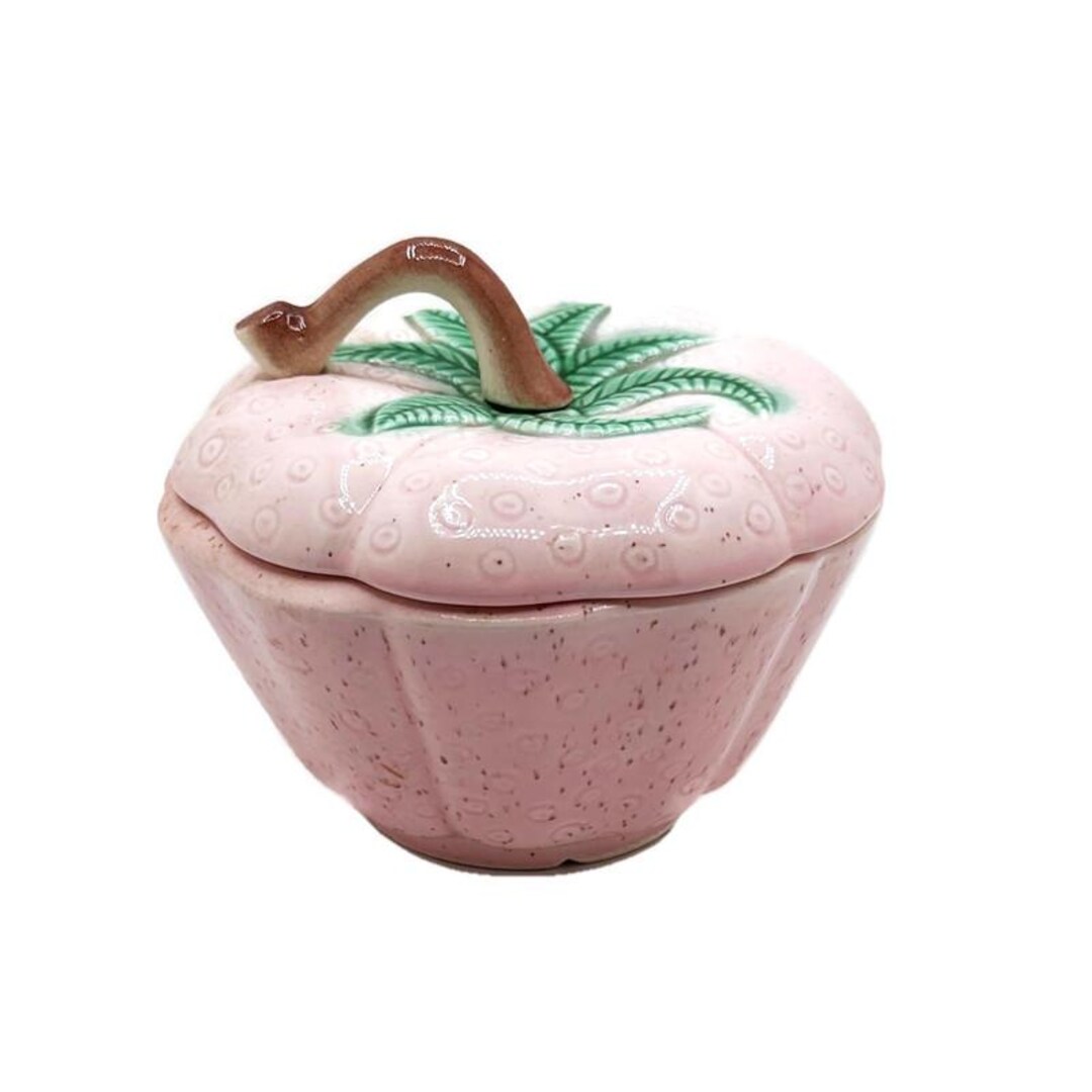 Vintage Belmar of California Pink Strawberry Biscuit Cookie Jar/ Candy ...