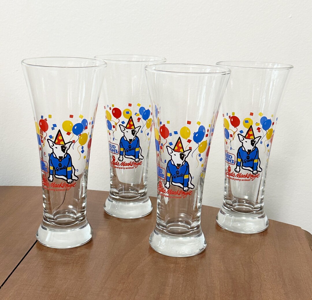 4 Piece Set Spuds Mackenzie Bud Light the Original Party Animal Vintage ...