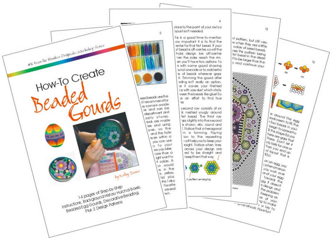 How to Create Beaded Gourds Booklet. Instruction Tutorial for Huichol ...