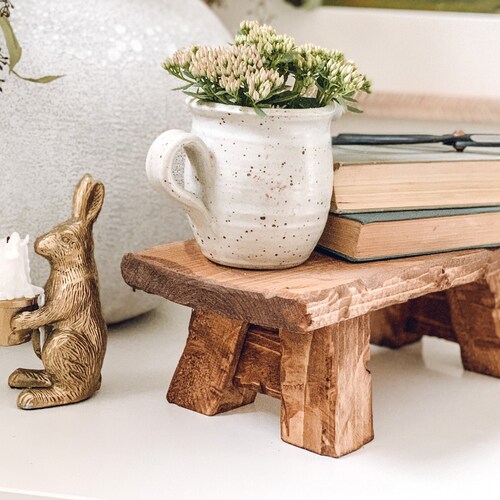 Mini Display Stool Wooden Riser Wooden Decor Brown | Etsy