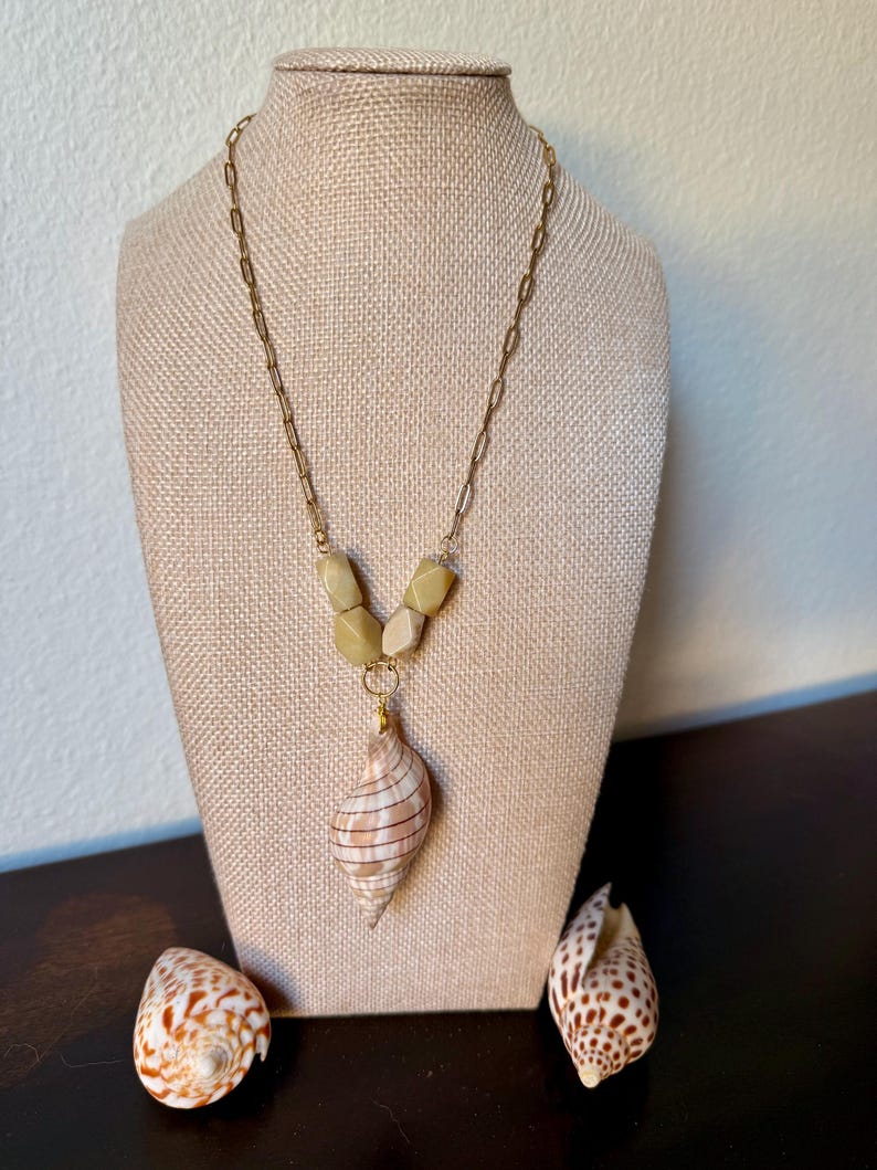 Shell Banded Tulip Necklace 18k Gold Filled Florida Shell Jewelry ...