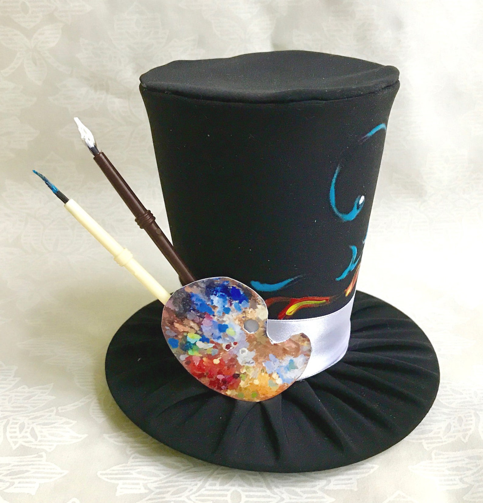 Tiny Top Hat: the Artist Red Blue Water Fire Paint - Etsy