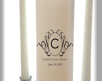 Personalized Monogram Unity Candle SET Wedding Candles | Etsy