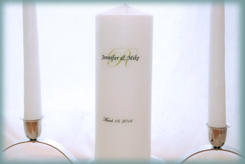 Personalized Unity Candle With Monogram I Wedding Candles I Wedding ...