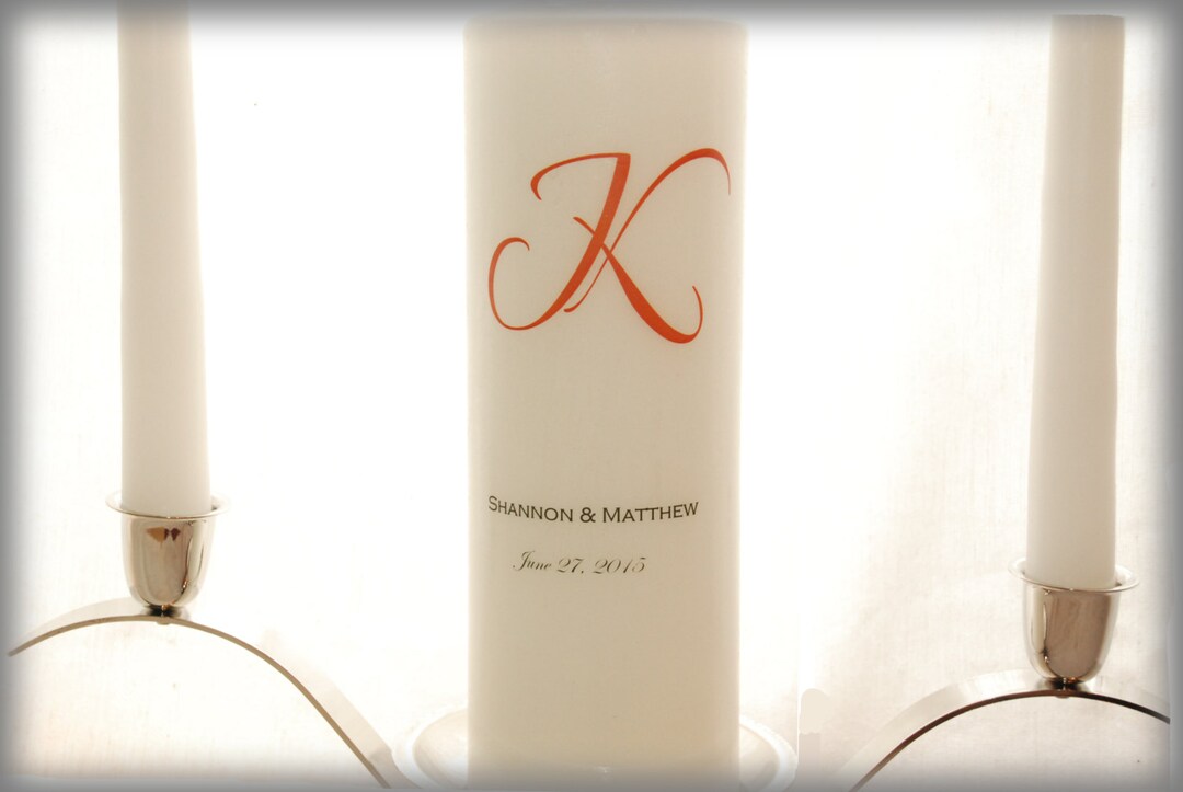 Personalized Unity Candle With Monogram I Wedding Candles Wedding ...
