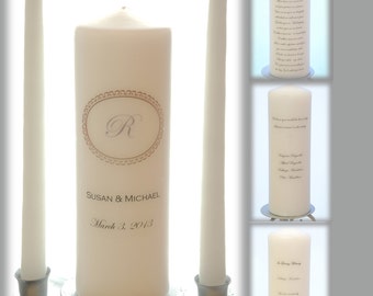 Personalized Unity Candle Set With Monogram and Memorial | Etsy