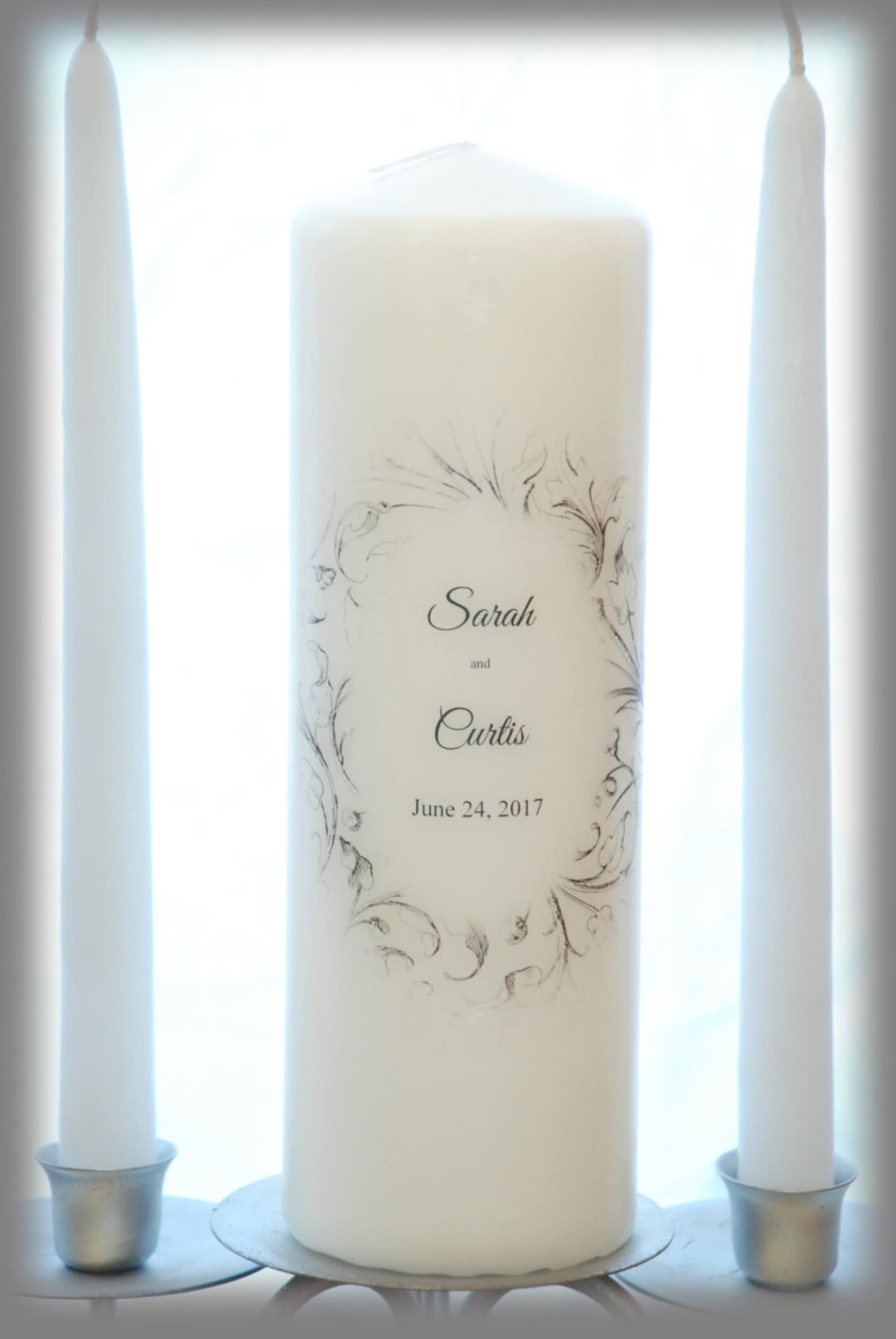 Unity Candle Set, Personalized, Wedding Candles, Weddings, Wedding ...