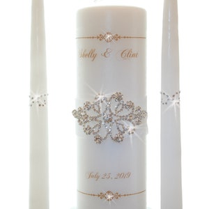 Personalized Unity Candle Bling Set With Crystal Rhinestone Appliqué ...