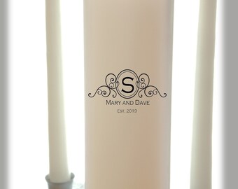 Personalized Monogram Unity Candle SET Wedding Candle | Etsy