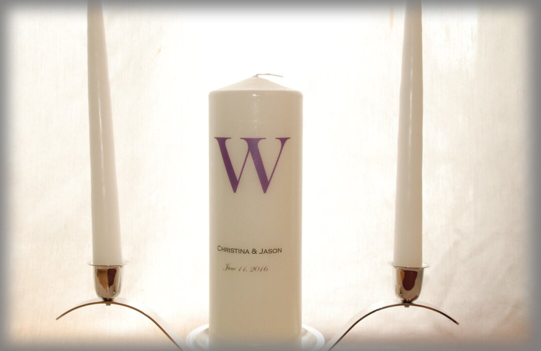 Personalized Unity Candle SET With Monogram I Wedding Candles I Wedding ...