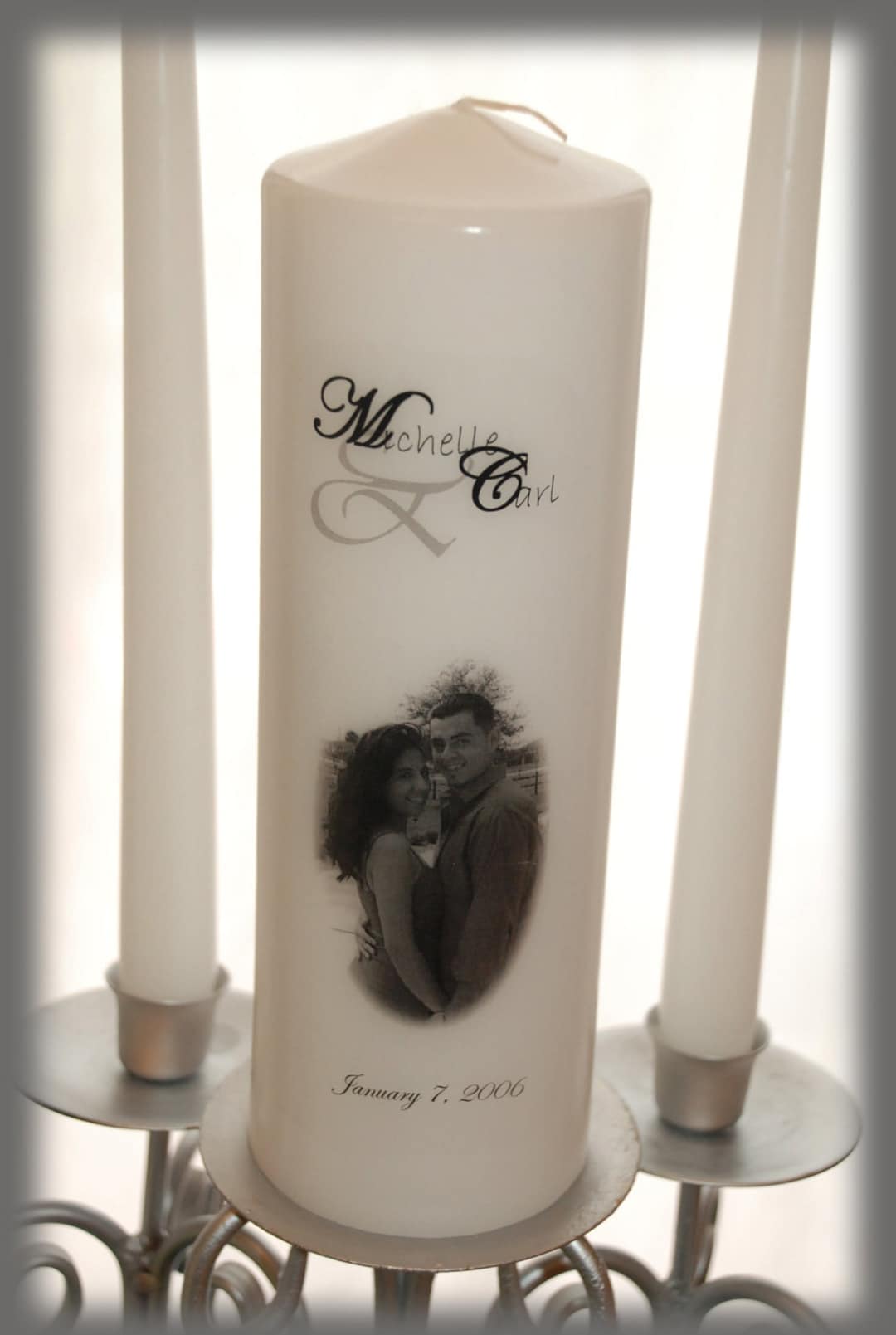 Personalized Unity Candle Set With Your Picture I Wedding Candles I ...