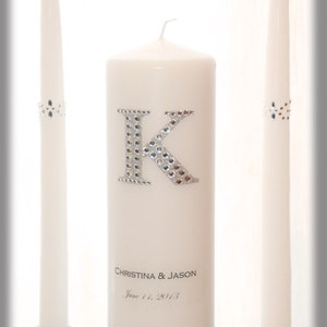 BLING Personalized Unity Candle Set With Monogram Wedding - Etsy