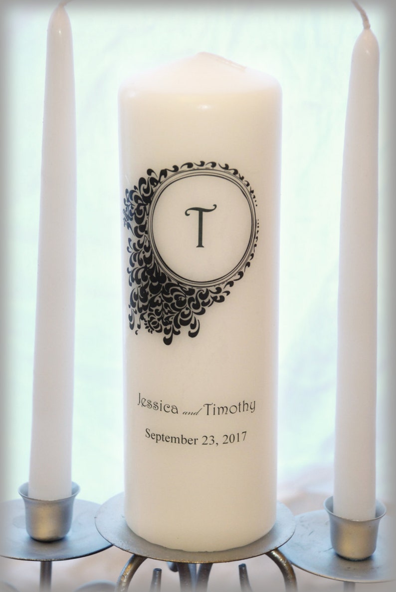 Personalized Unity Candle Set I Monogram Wedding Candle I Wedding ...