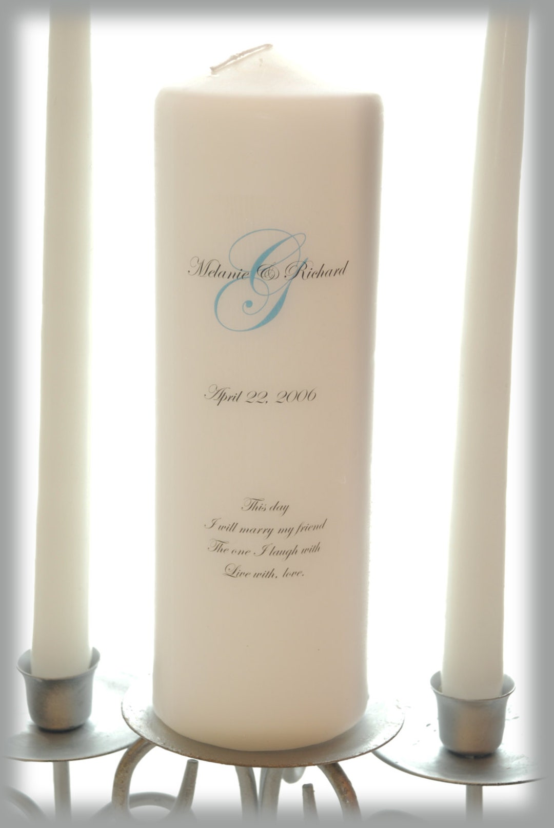 Personalized Unity Candle SET With Monogram, Wedding Candles, Weddings ...