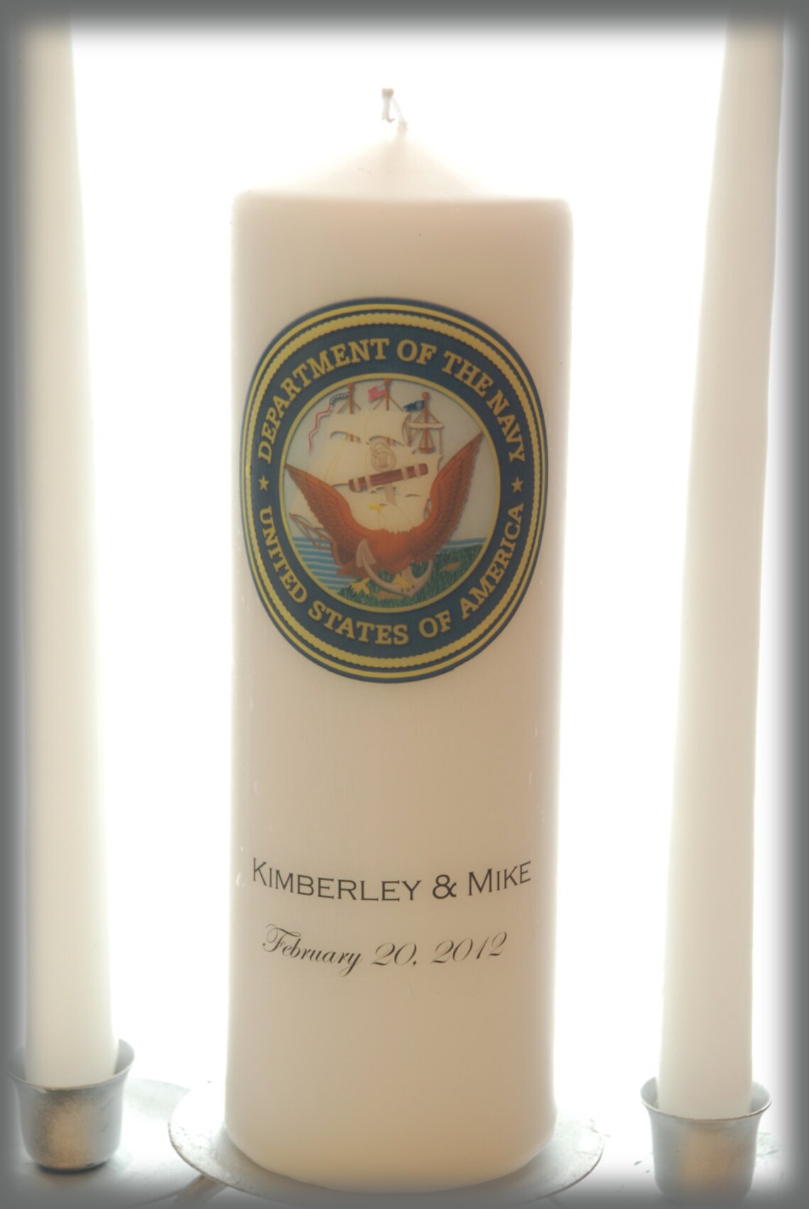Personalized Navy Military Unity Candle SET, Wedding Candles, Weddings ...